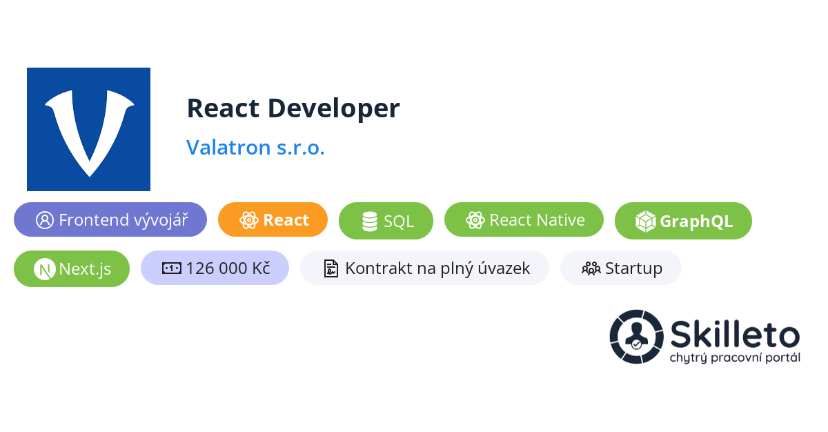 React Developer | Valatron s.r.o.